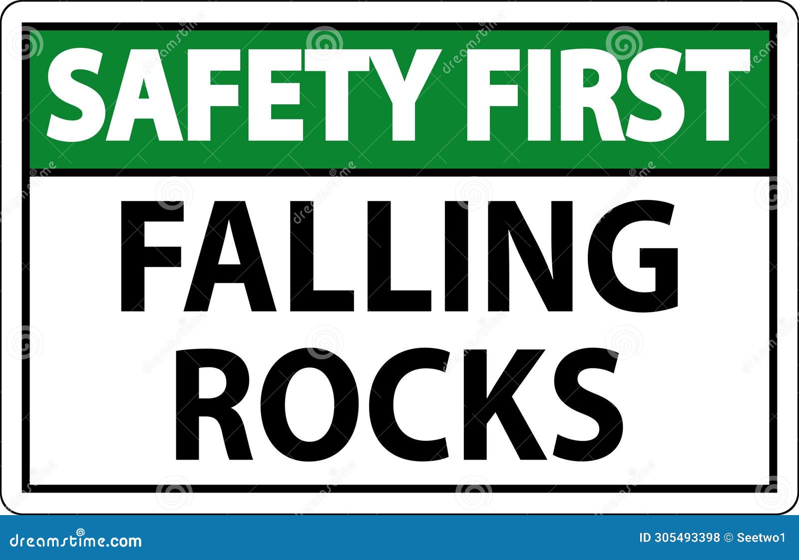 Safety First Sign, Falling Rocks Stock Vector - Illustration of caution ...