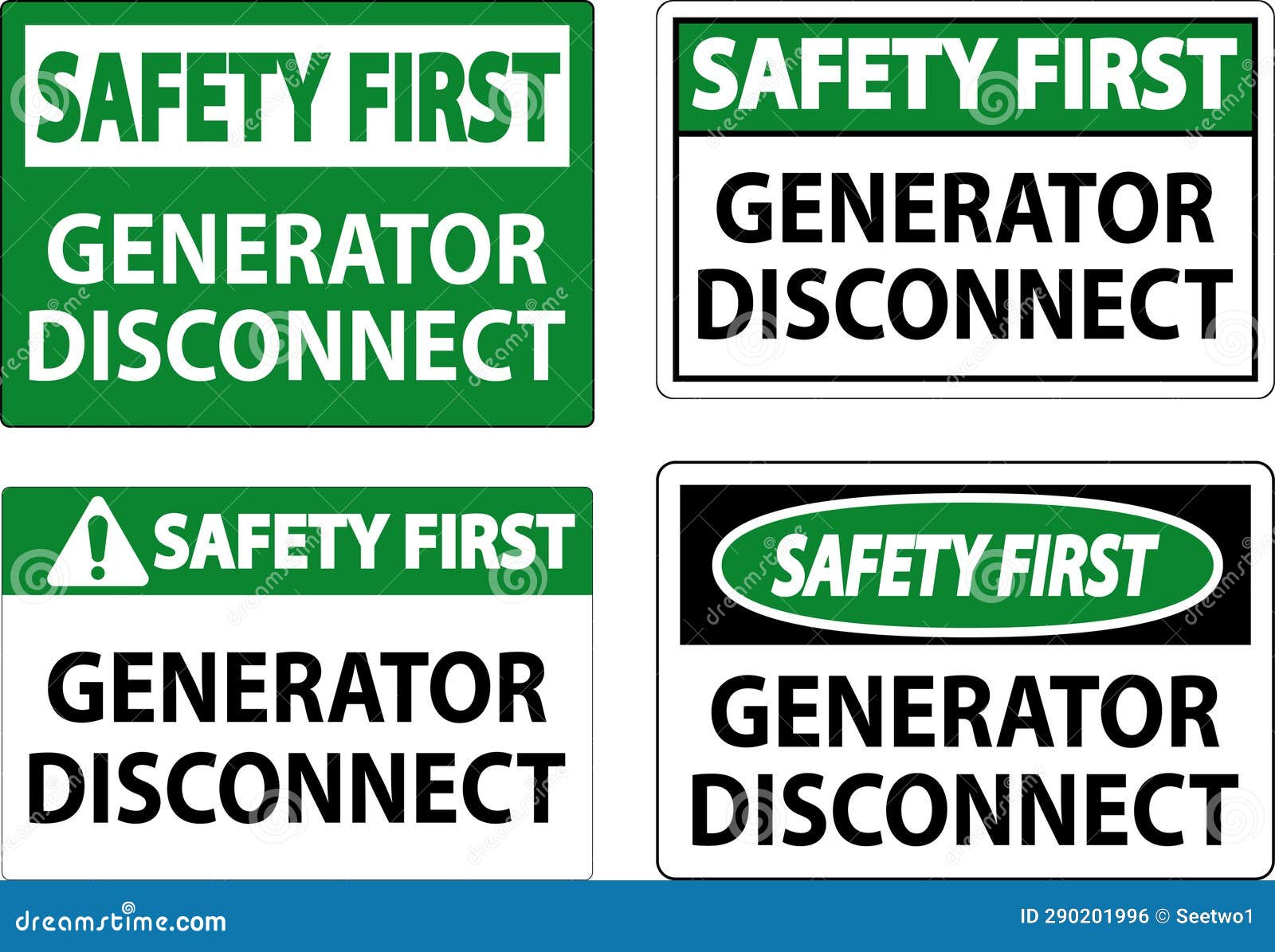 Safety First Sign Generator Disconnect Stock Vector - Illustration of ...