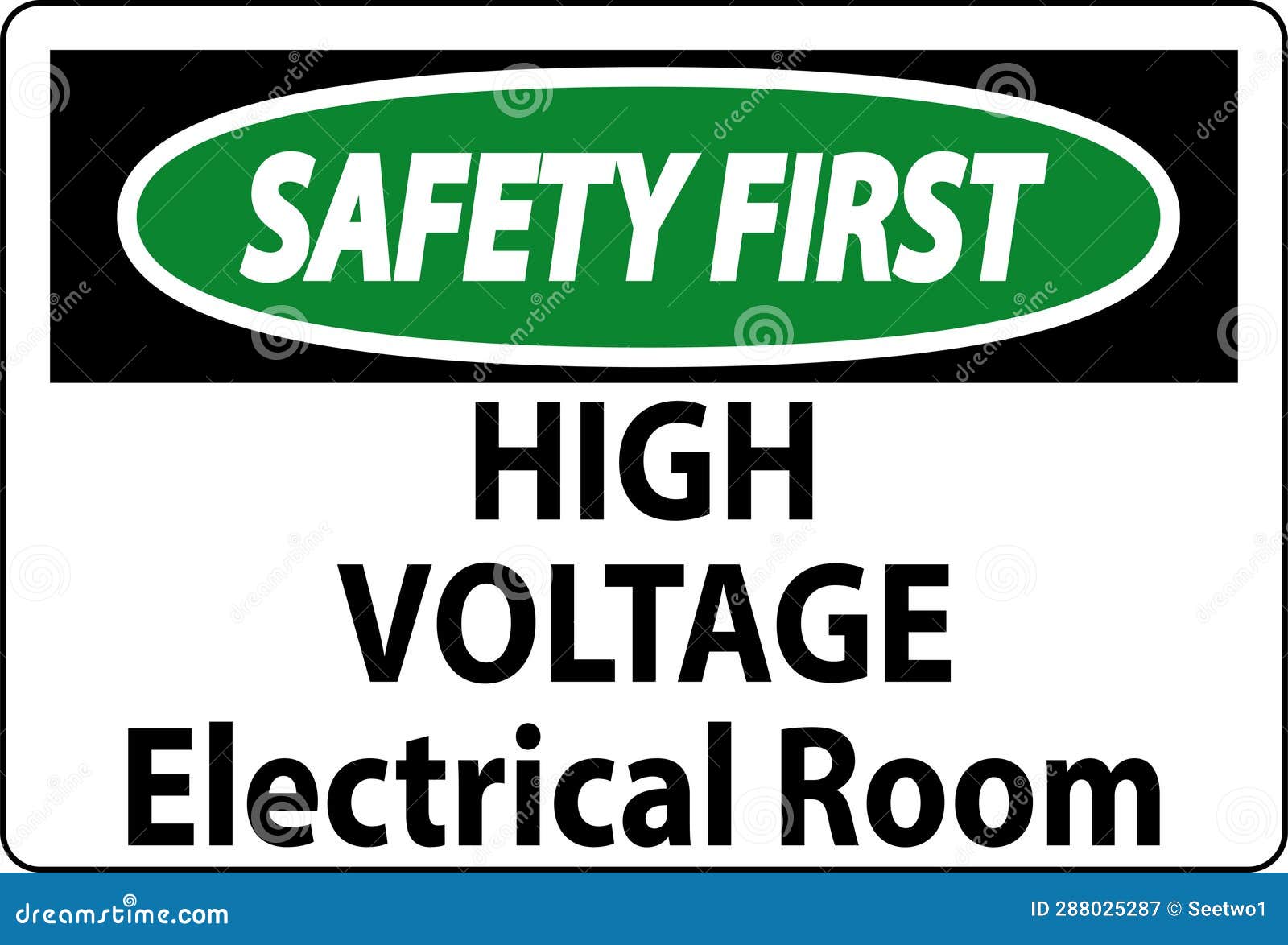 Safety First Sign High Voltage - Electrical Room Stock Vector ...