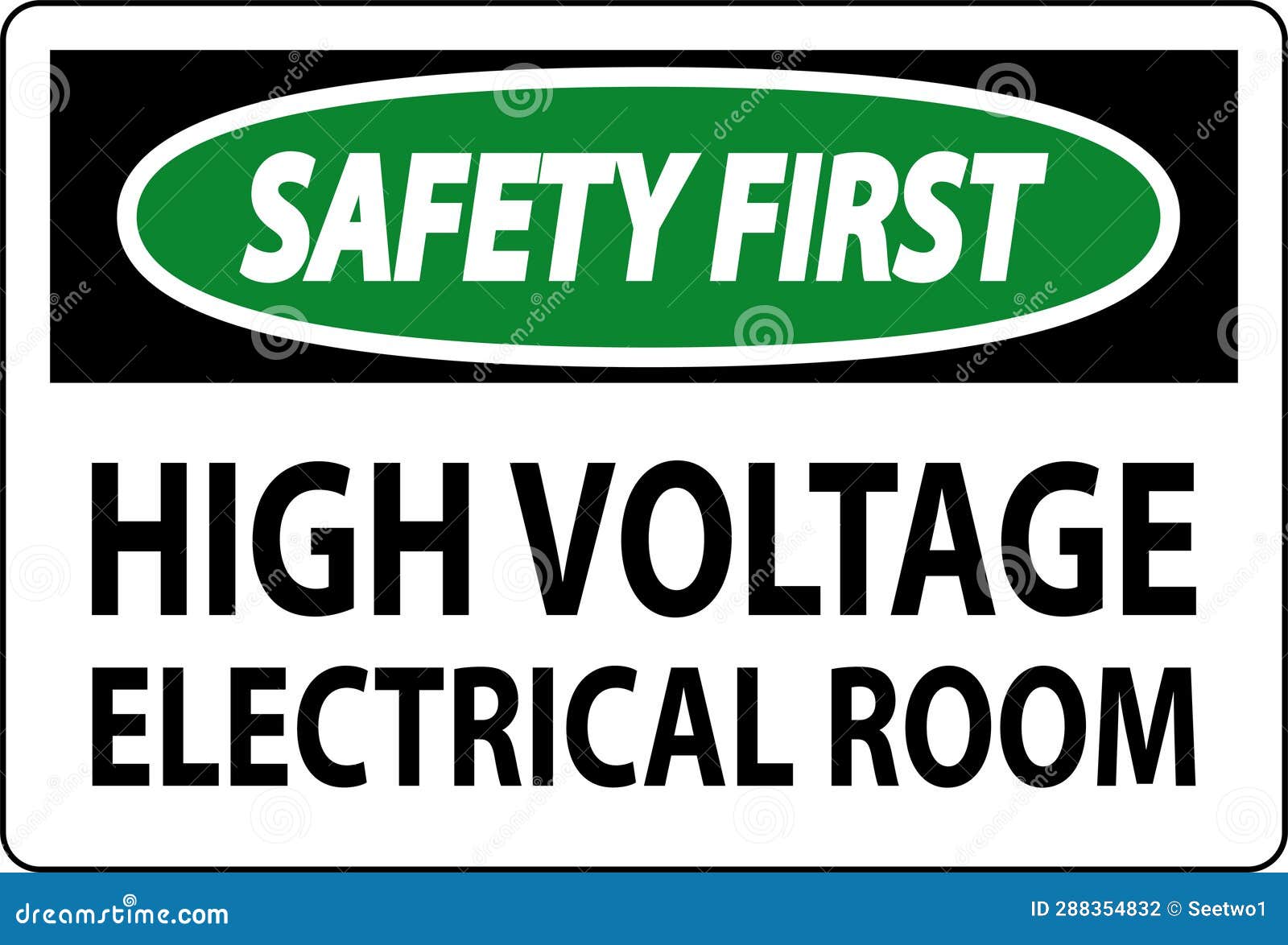 Safety First Sign High Voltage - Electrical Room Stock Vector ...