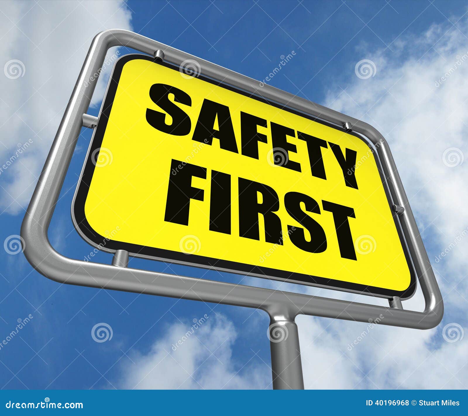 Safety First Sign Indicates Prevention Preparedness Stock Illustration ...