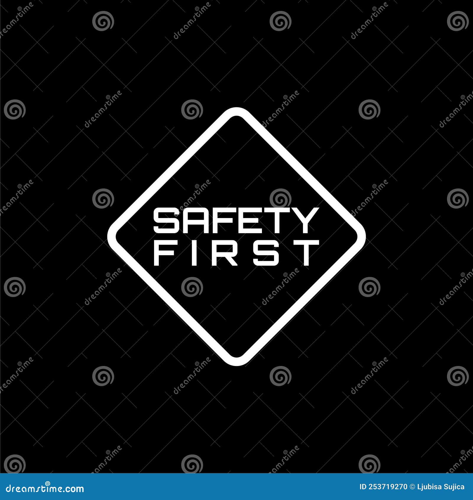 Safety First Sign Isolated on Dark Background Stock Vector ...