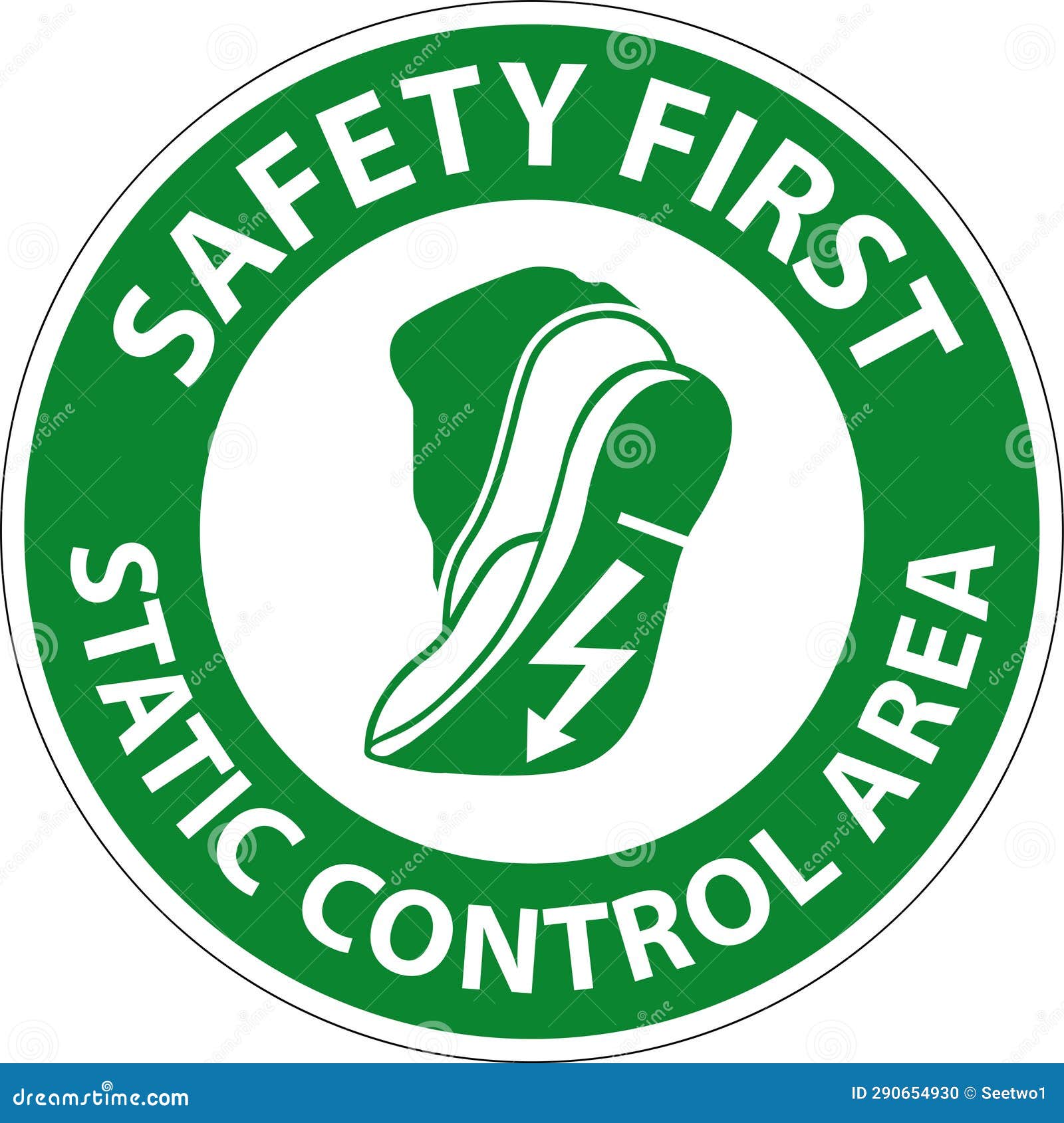 Safety First Sign Static Control Area Stock Vector - Illustration of ...