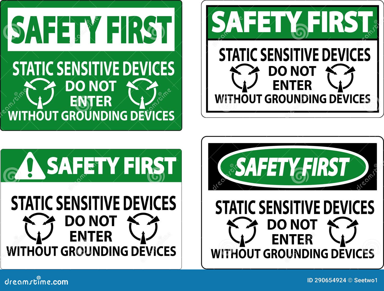 Safety First Sign Static Sensitive Devices Do Not Enter without ...