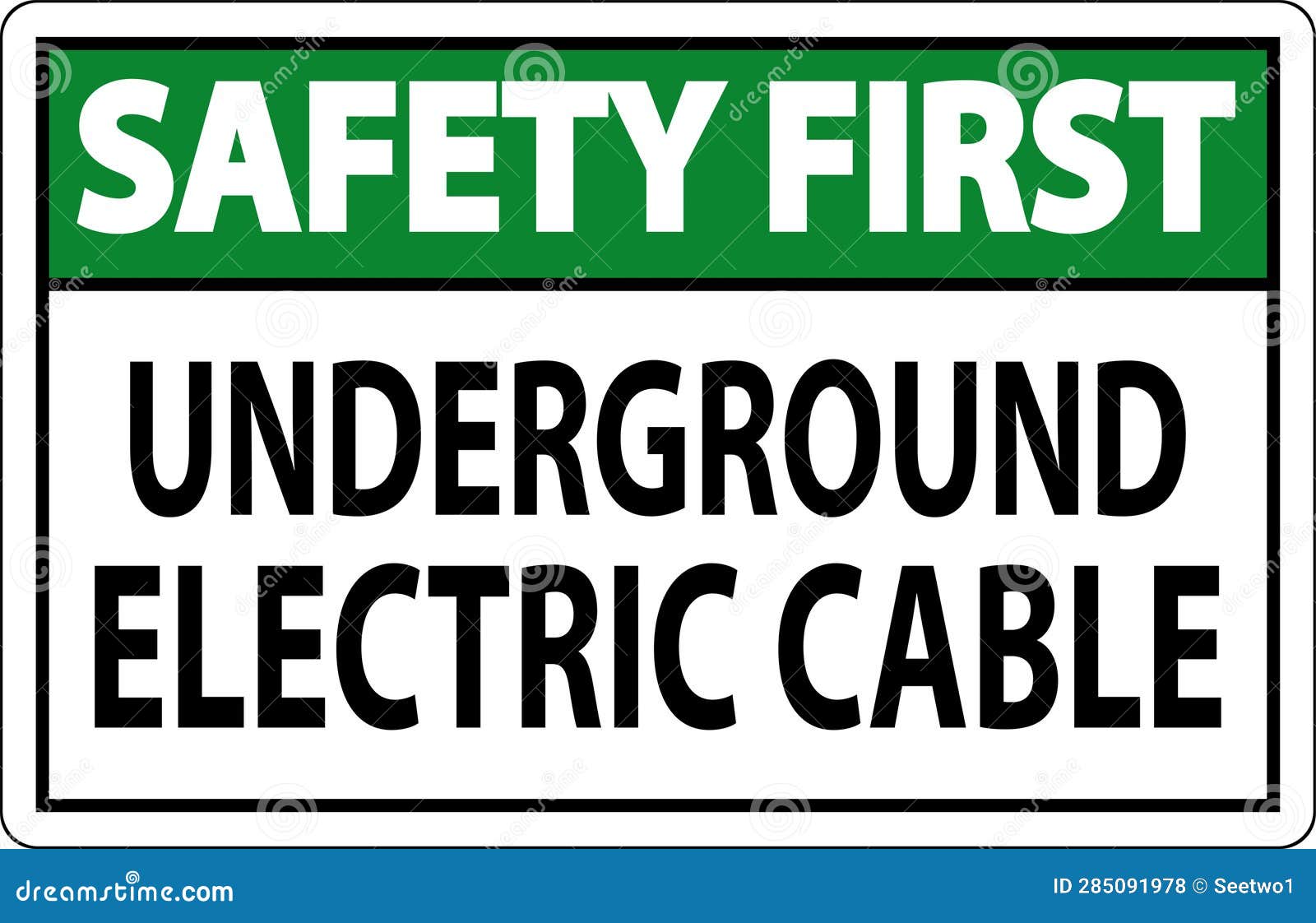 Safety First Sign, Underground Electric Cable Stock Vector ...