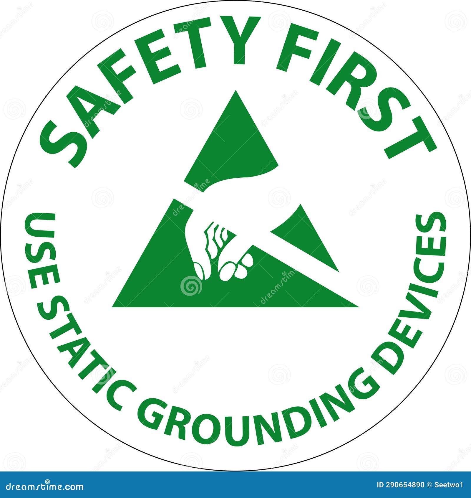 Safety First Sign Use Static Grounding Devices Stock Vector ...