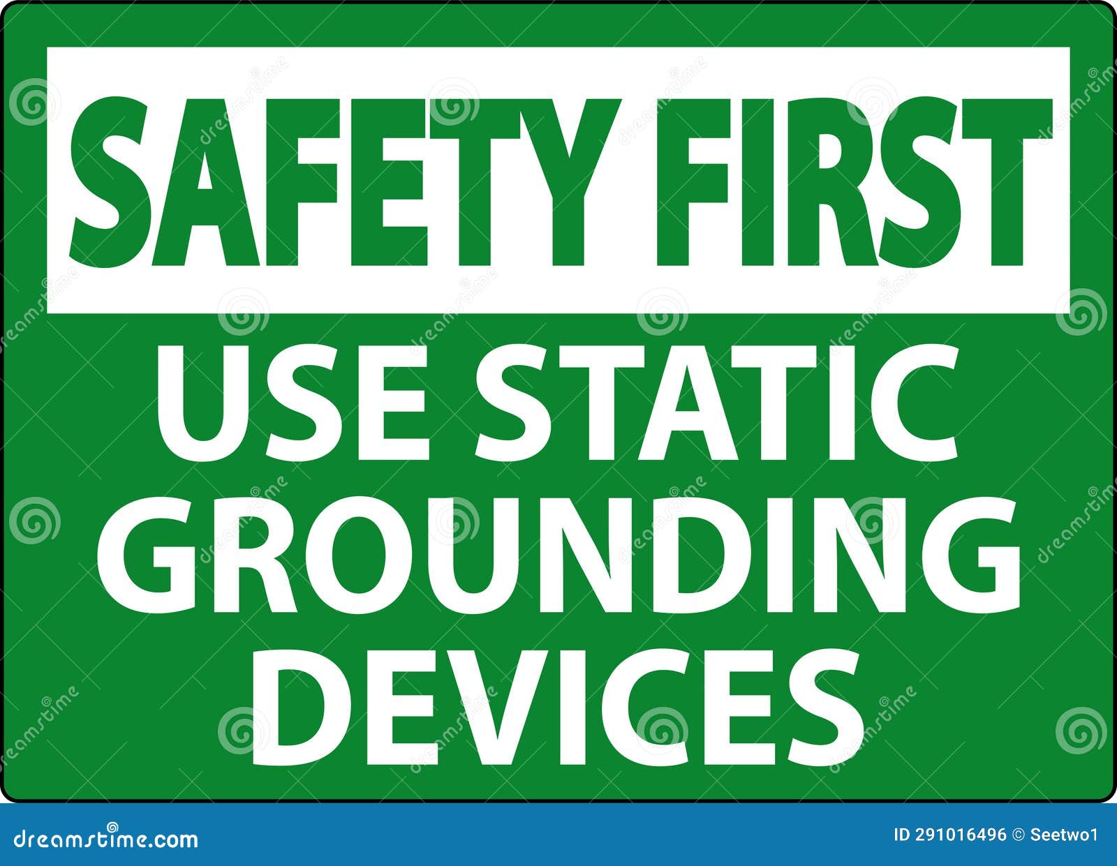 Safety First Sign Use Static Grounding Devices Stock Vector ...