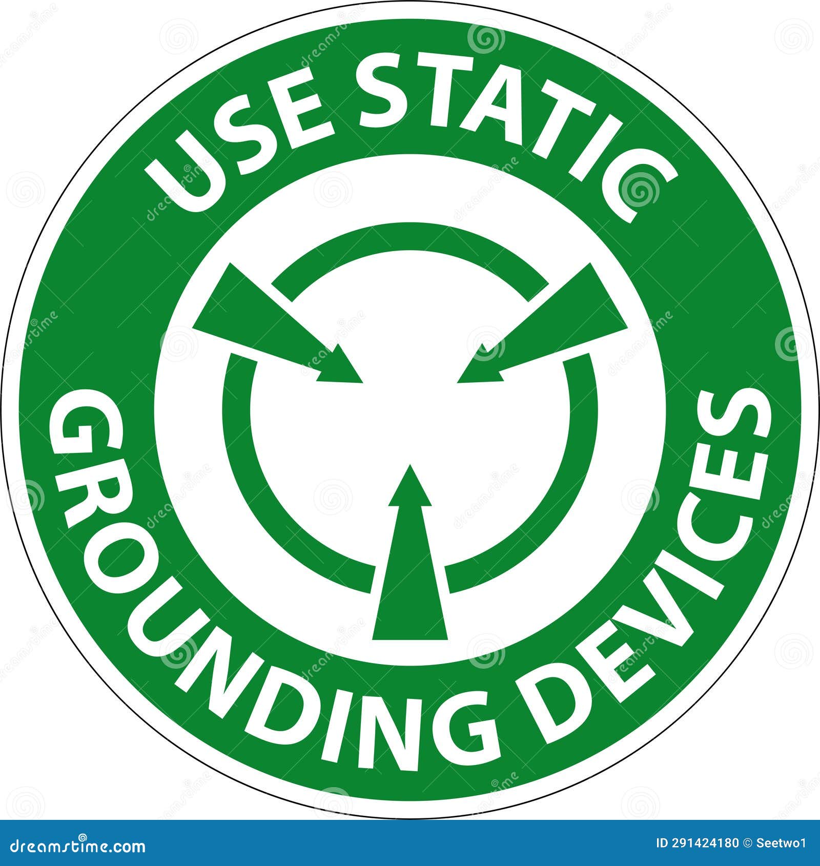 Safety First Sign Use Static Grounding Devices Stock Vector ...