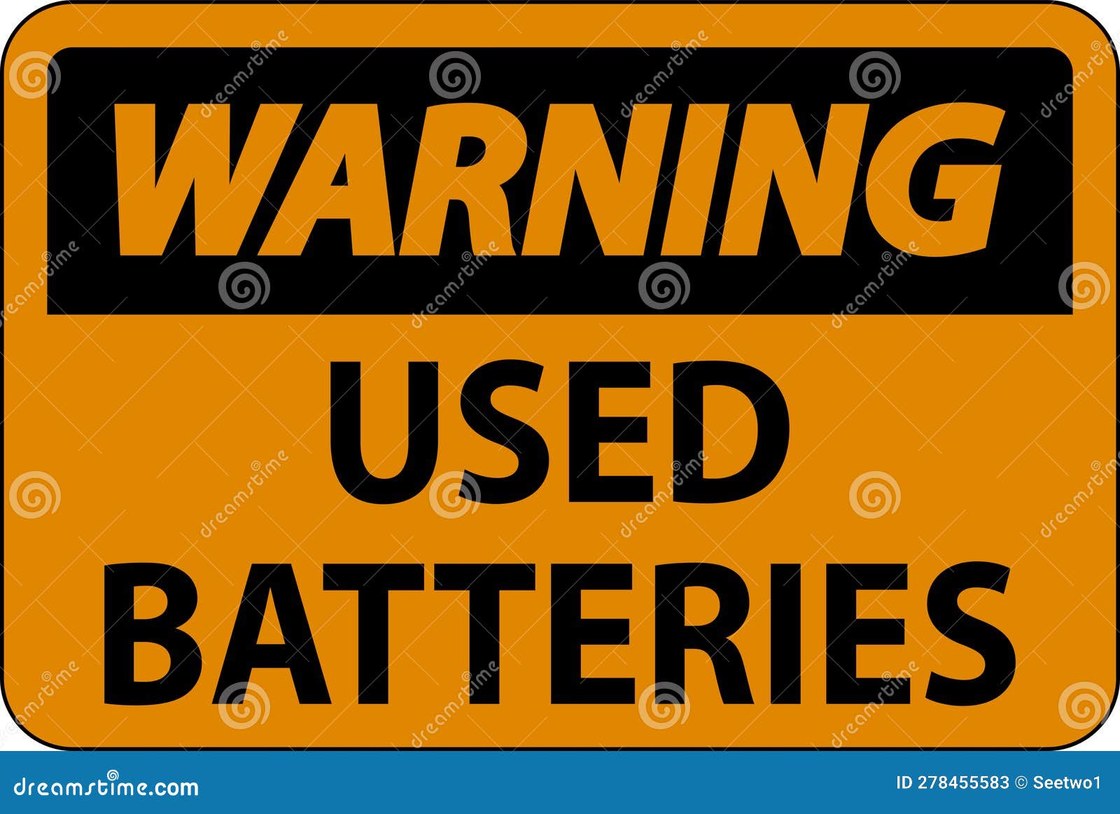 Safety First Sign Used Batteries on White Background Stock Vector ...