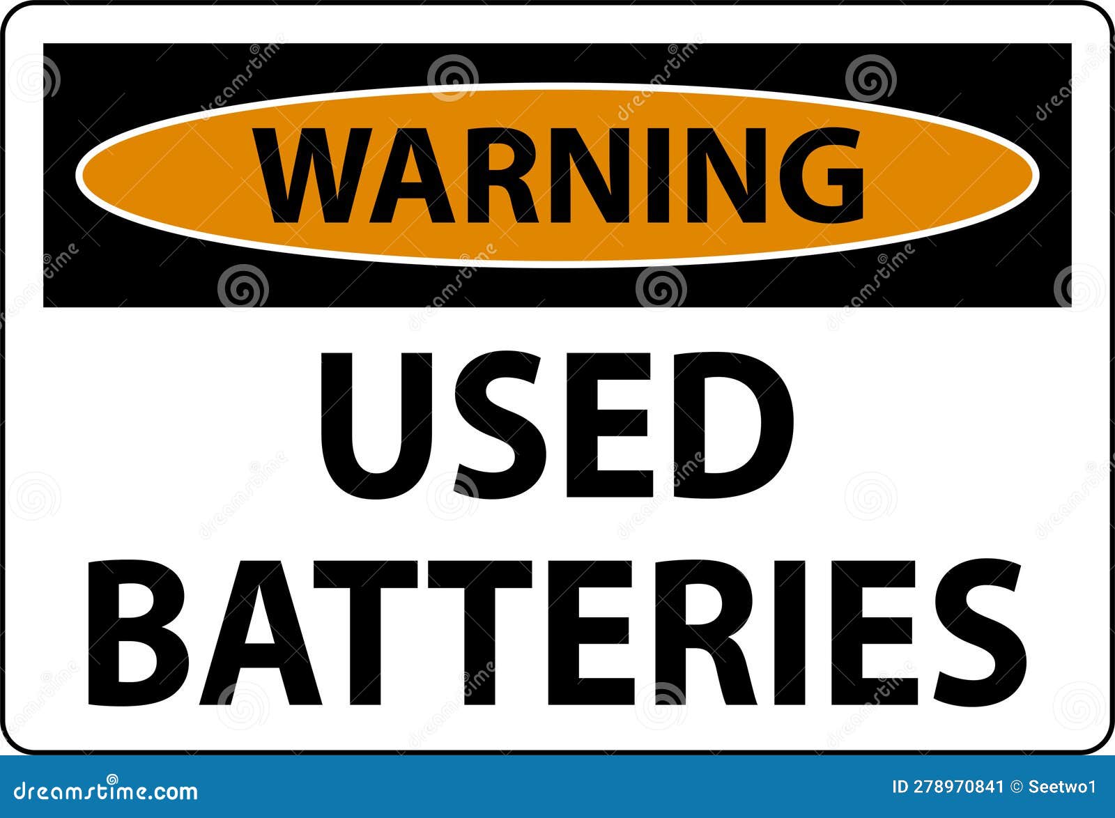 Safety First Sign Used Batteries on White Background Stock Vector ...