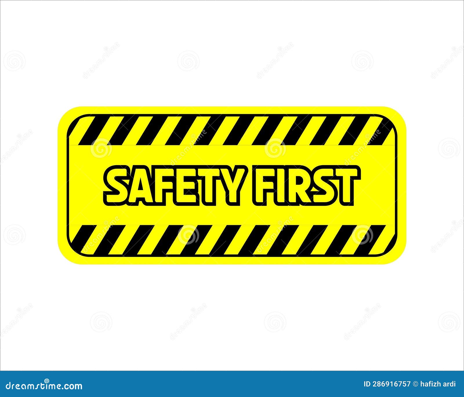 Safety first sign vector stock illustration. Illustration of caution ...