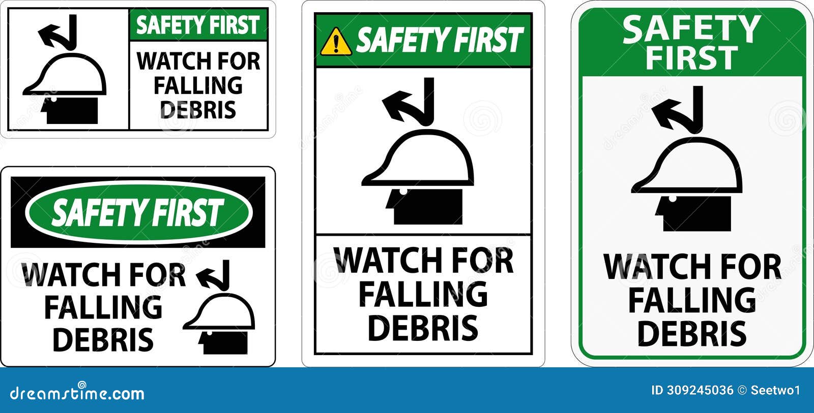 Safety First Sign, Watch for Falling Debris Stock Vector - Illustration ...