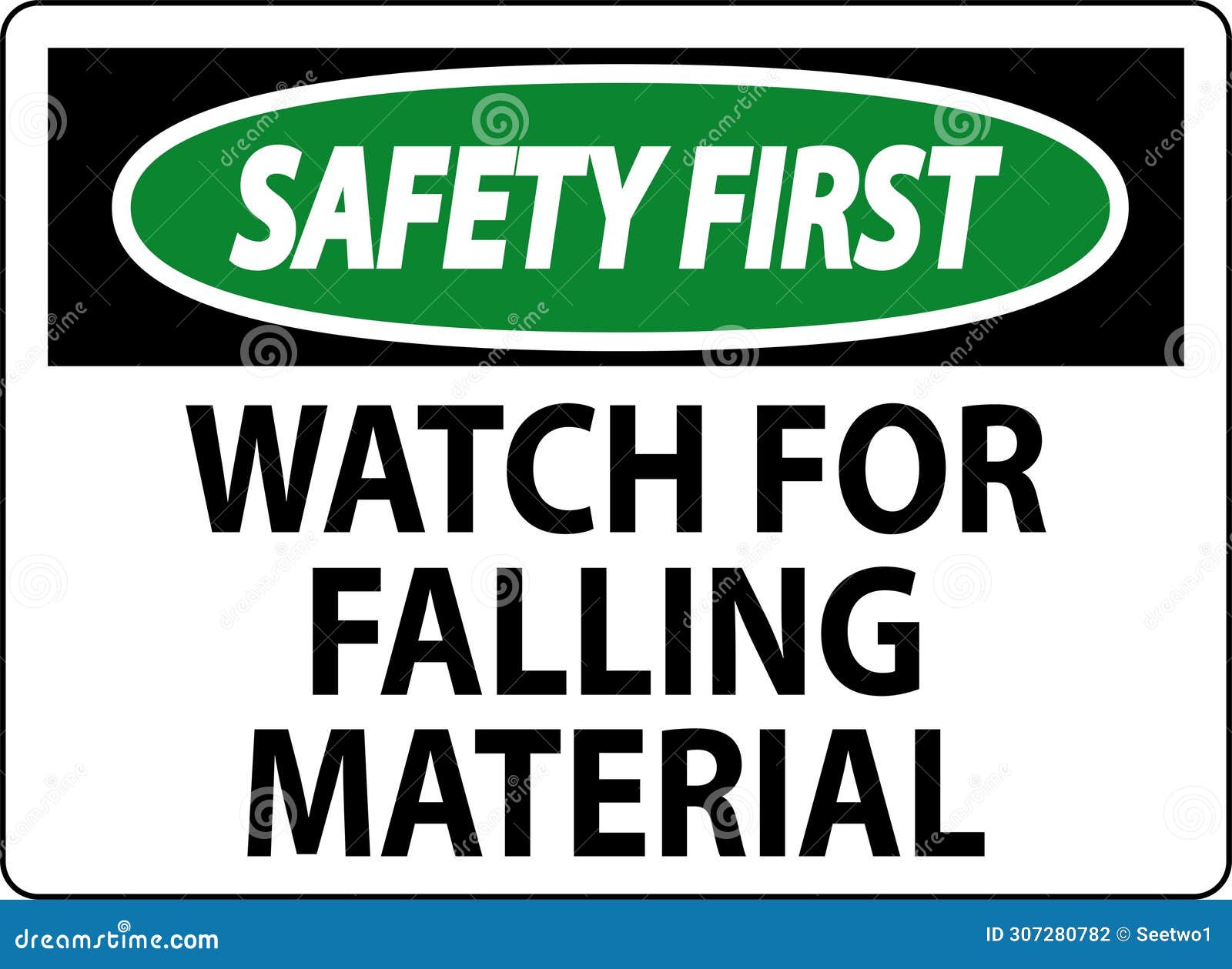 Safety First Sign, Watch for Falling Material Stock Vector ...