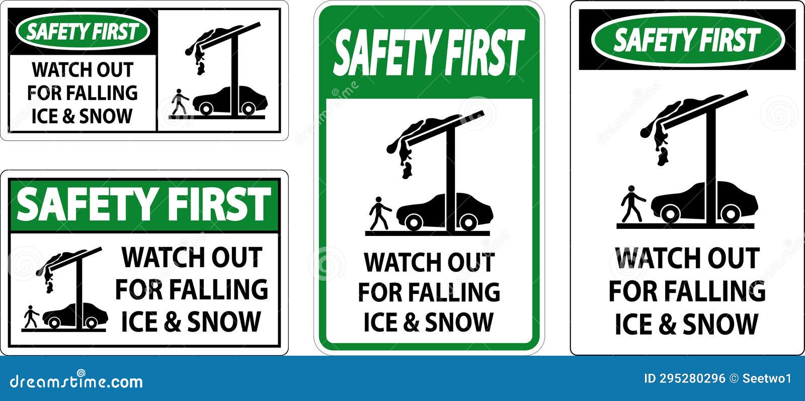 Safety First Sign Watch Out for Falling Ice and Snow Stock Vector ...