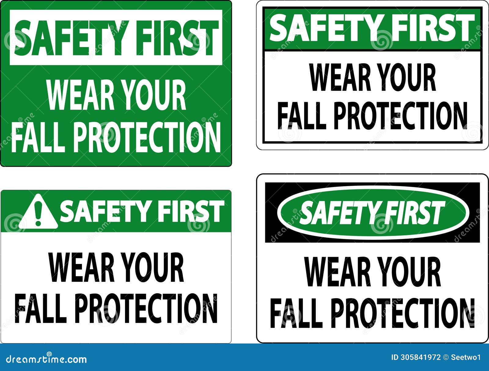 Safety First Sign, Wear Your Fall Protection Stock Vector ...
