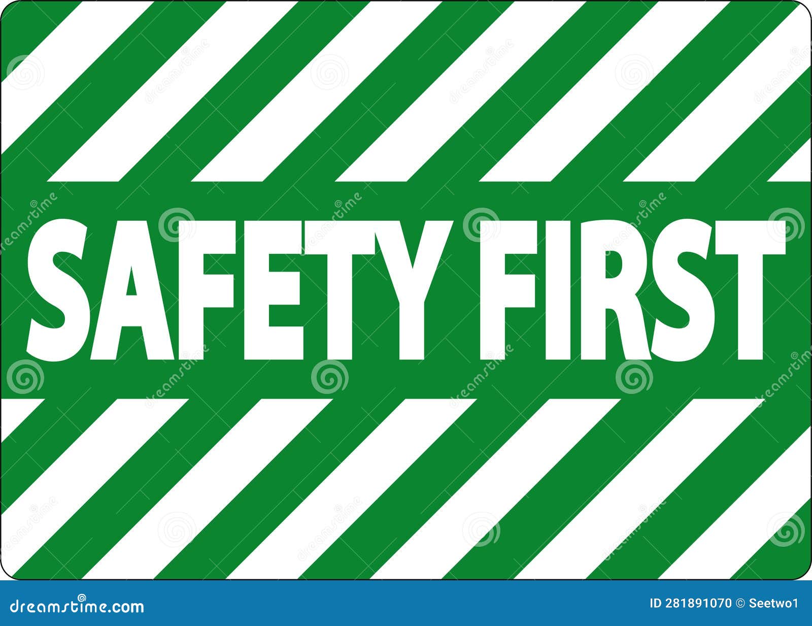 Safety First Sign on White Background Stock Vector - Illustration of ...