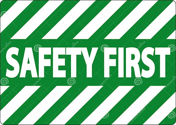Safety First Sign on White Background Stock Vector - Illustration of ...