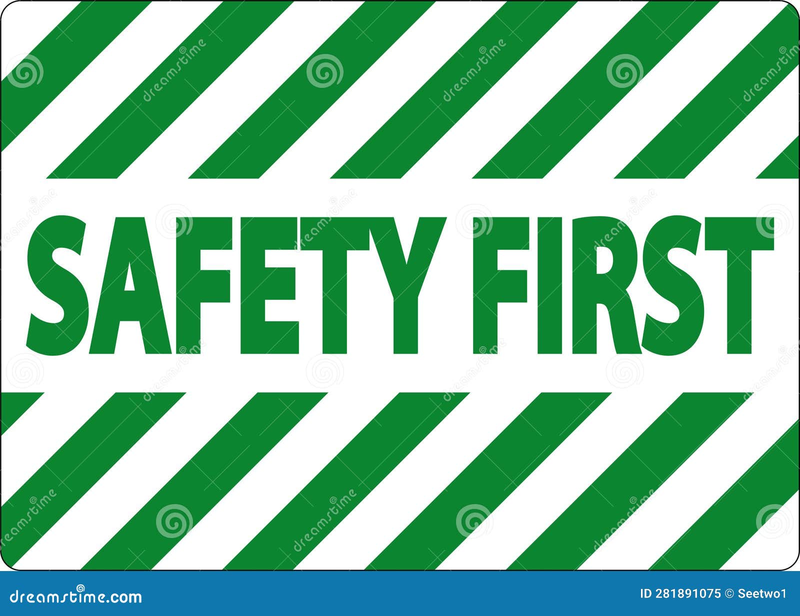 Safety First Sign on White Background Stock Vector - Illustration of ...