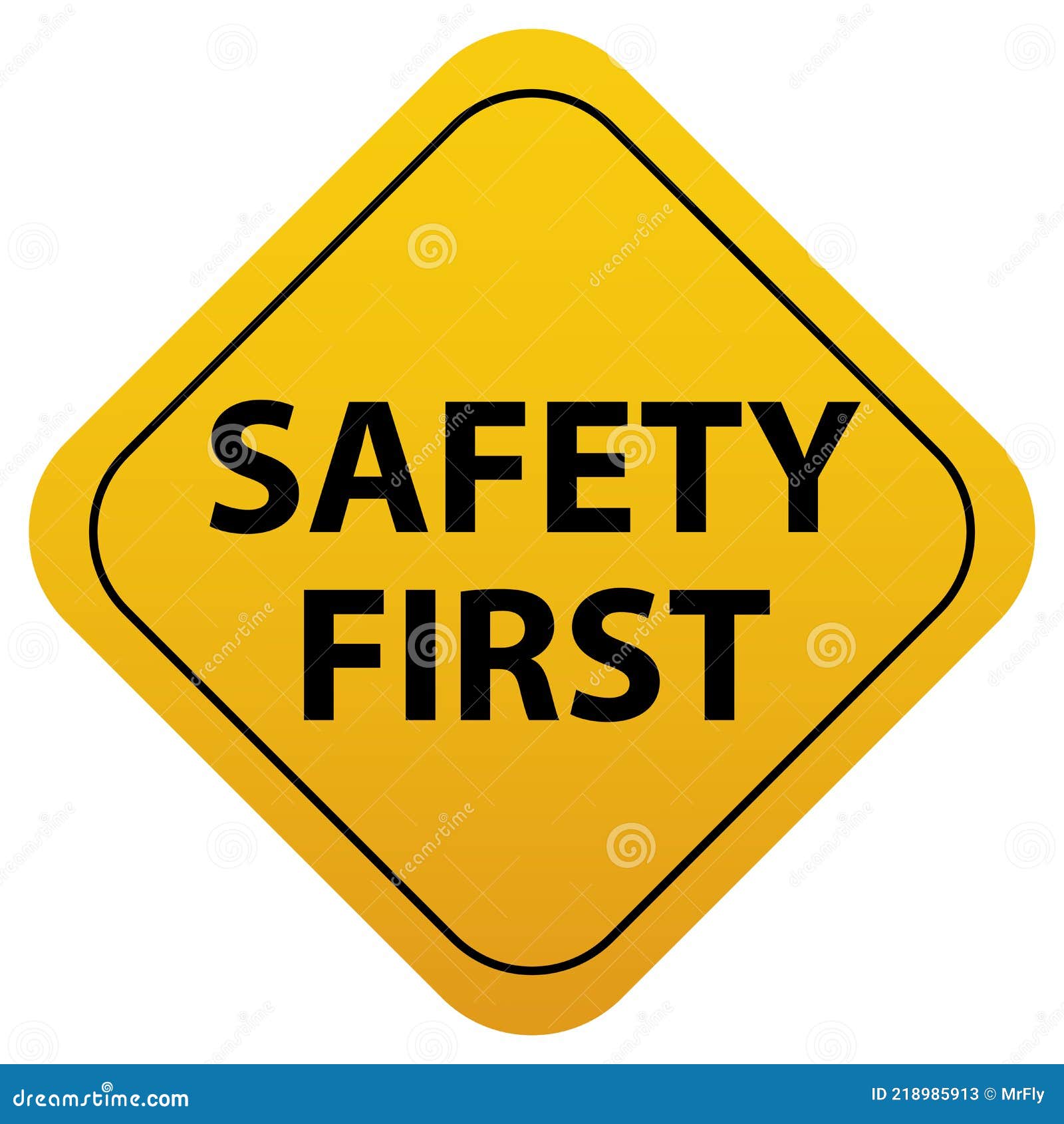Safety First Sign, Yellow Isolated Sign, Vector Illustration Stock ...