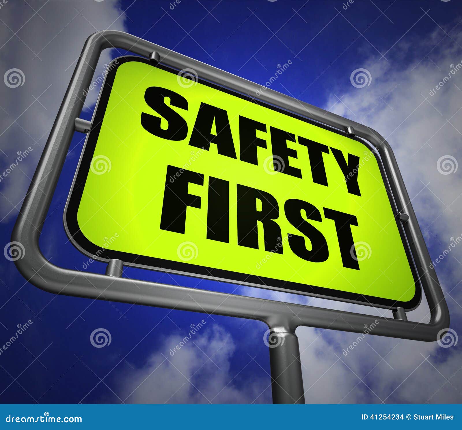 Safety First Signpost Indicates Prevention Preparedness and Security ...