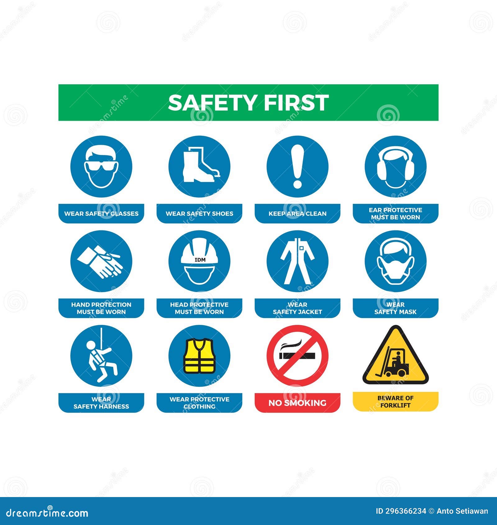 Safety First Signs Logo Vector. Safety First Set Icon Stock Vector ...