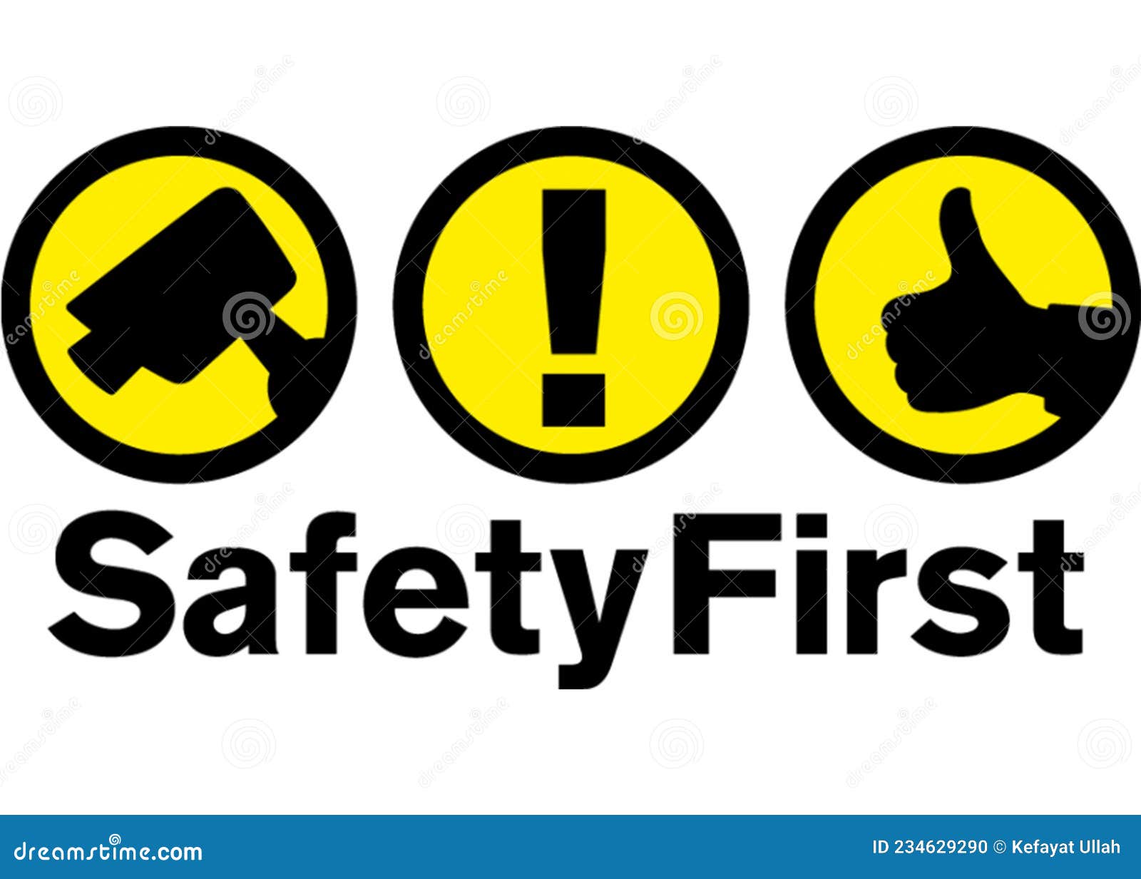 Safety First Sings Safety with White Background Stock Illustration ...