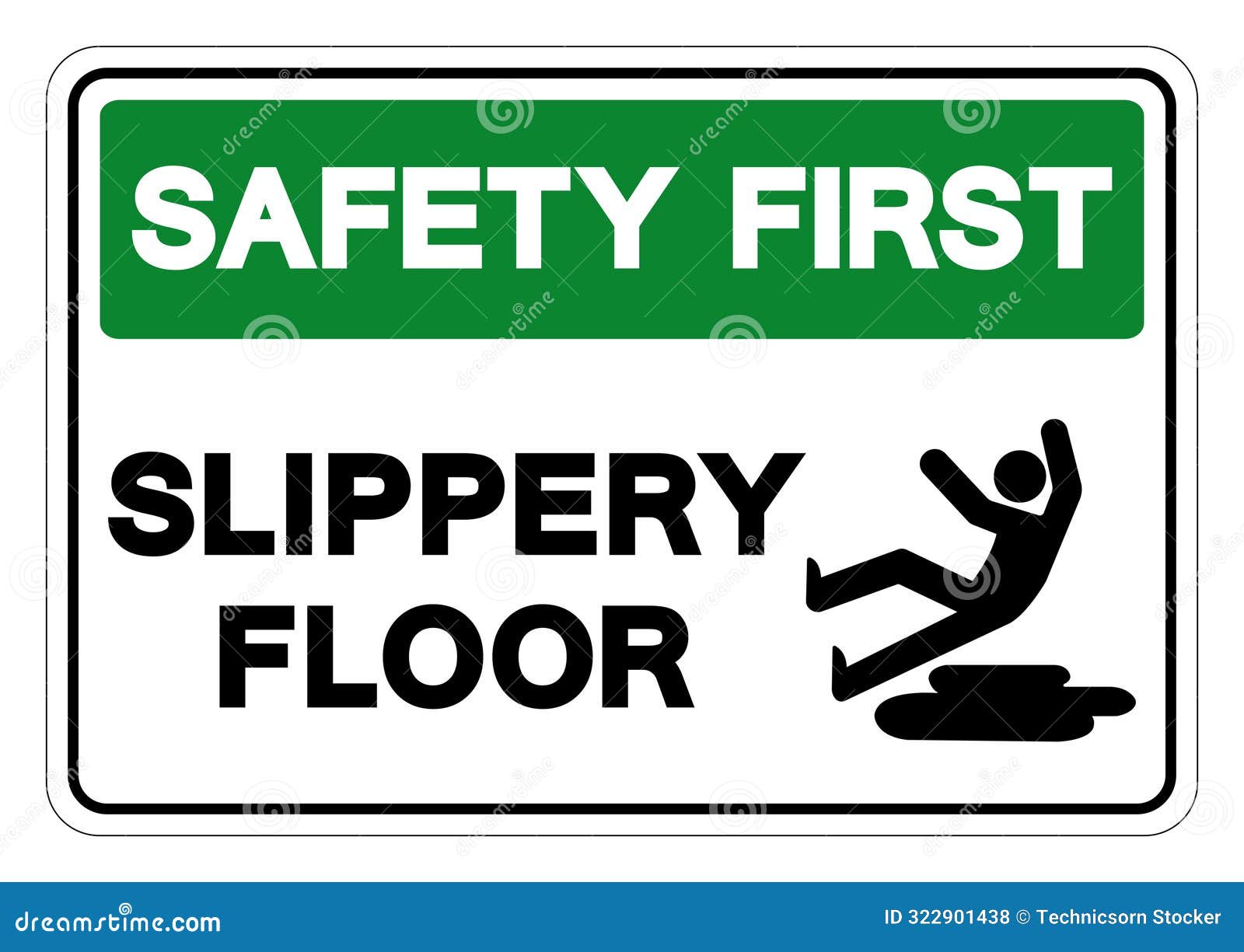 Safety First Slippery Floor Symbol Sign,Vector Illustration, Isolate on ...