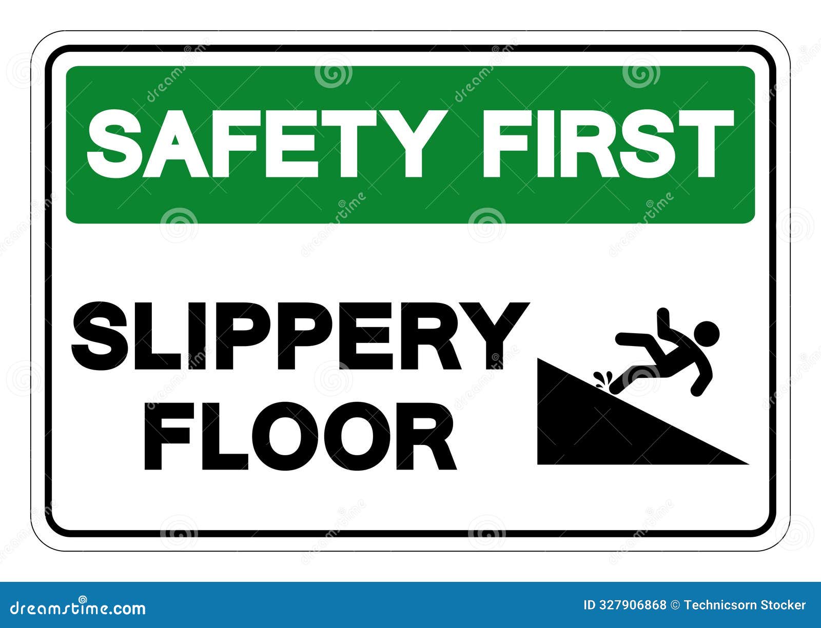 Safety First Slippery Floor Symbol Sign,Vector Illustration, Isolate on ...