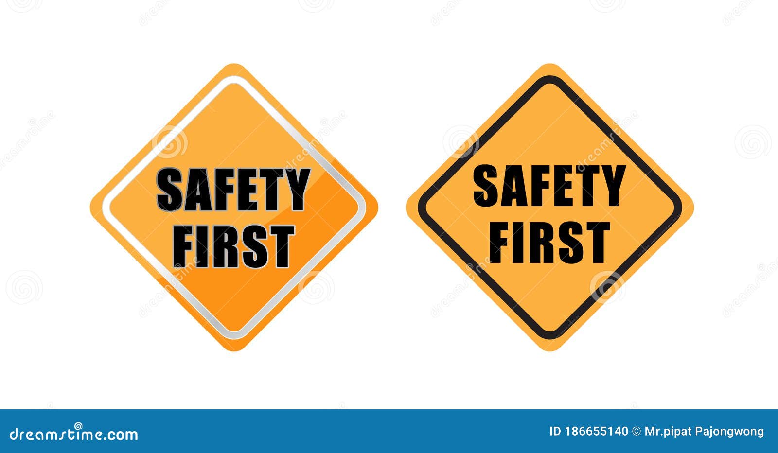 Safety First, Square sign stock illustration. Illustration of ...