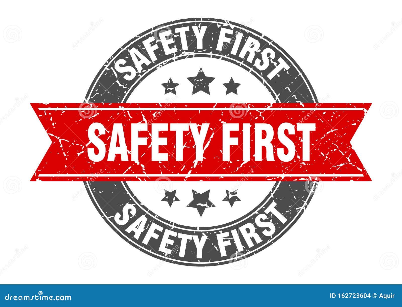 Safety first stamp stock vector. Illustration of insignia - 162723604