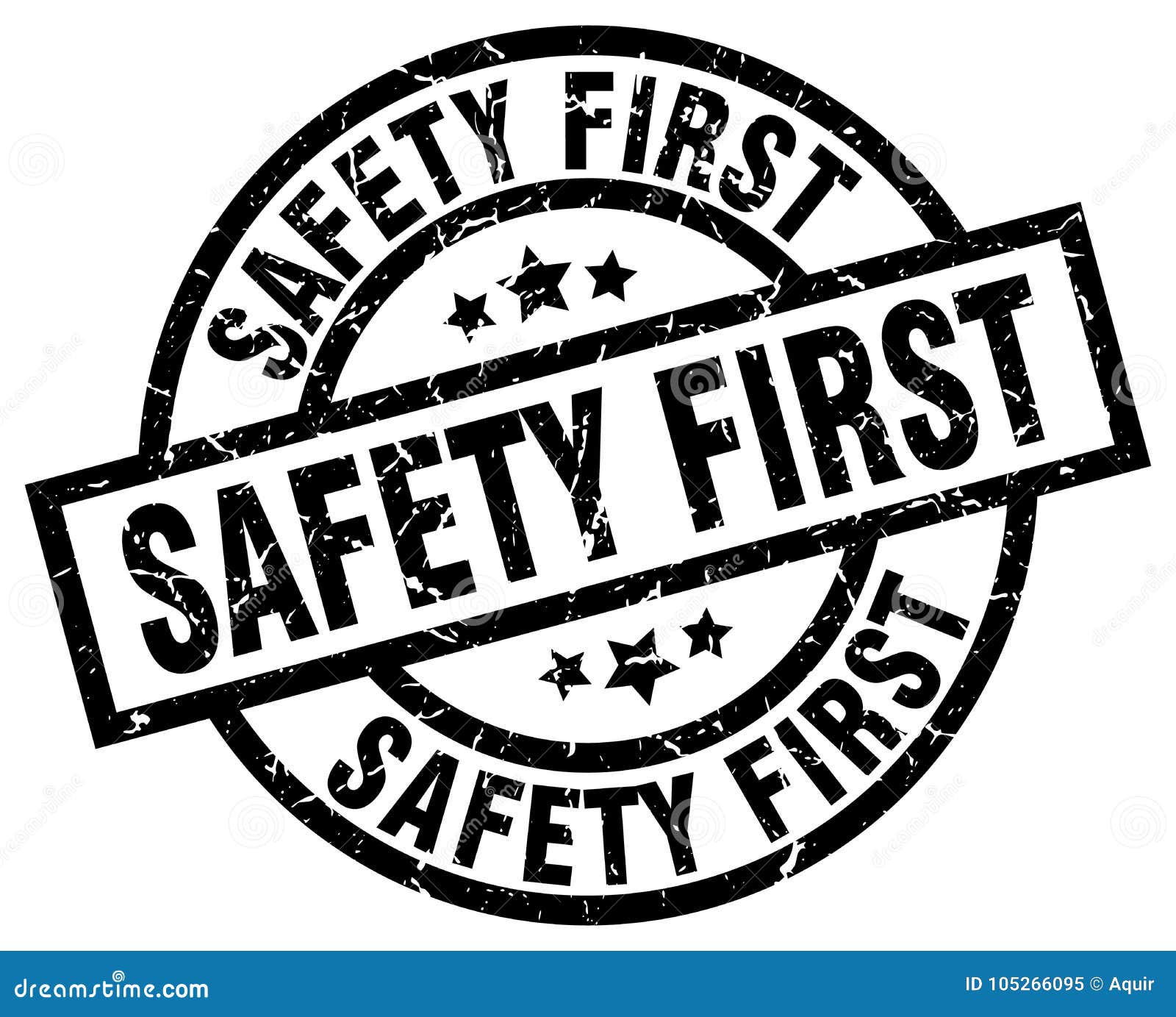 Safety first stamp stock vector. Illustration of stamp - 105266095