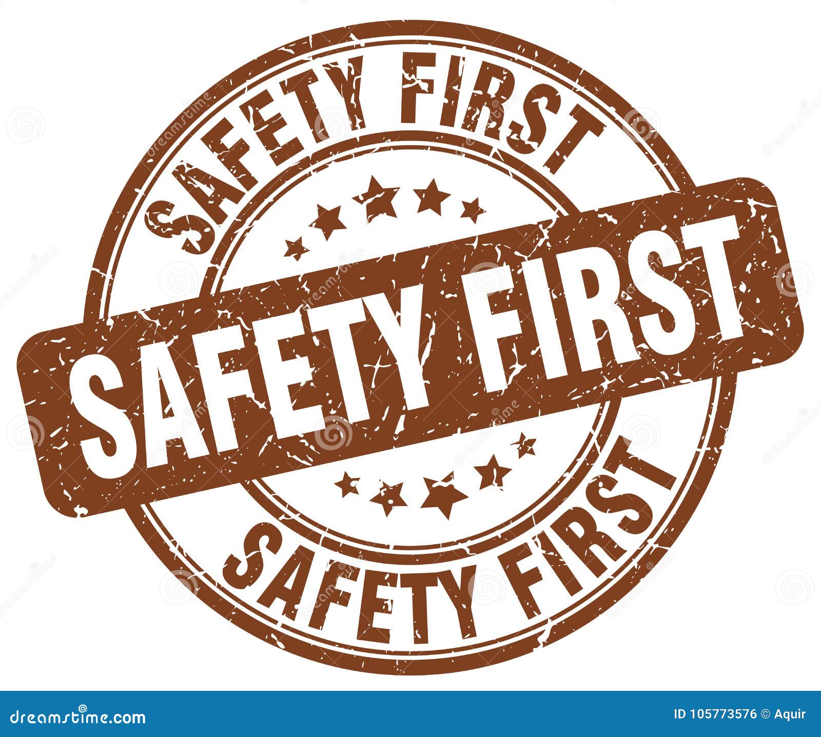 Safety first stamp stock vector. Illustration of label - 105773576