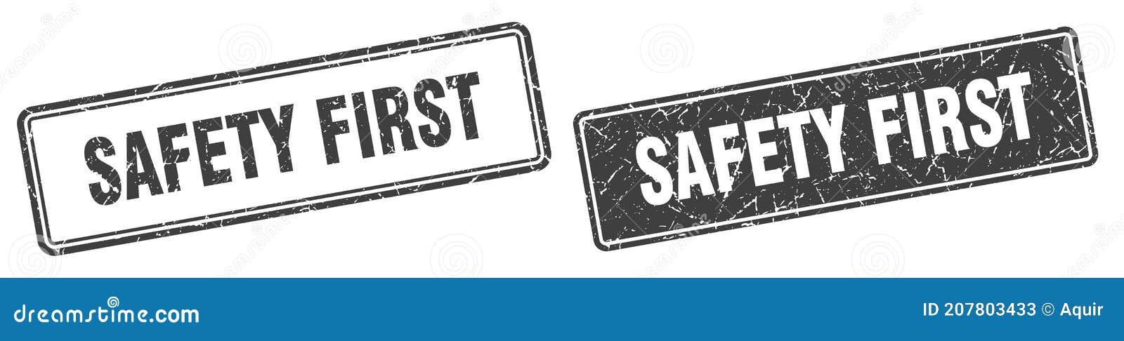 Safety First Stamp Set. Safety First Square Grunge Sign Stock Vector ...