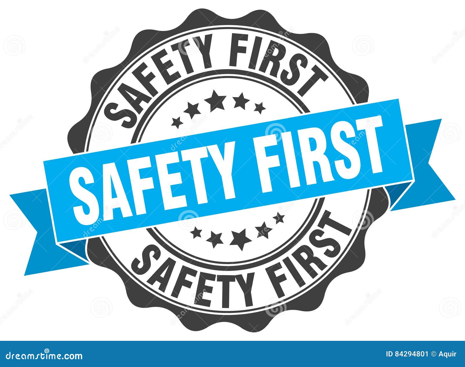 Safety first stamp stock vector. Illustration of insignia - 84294801