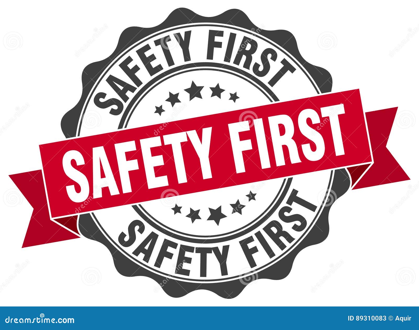 Safety first stamp stock vector. Illustration of seal - 89310083