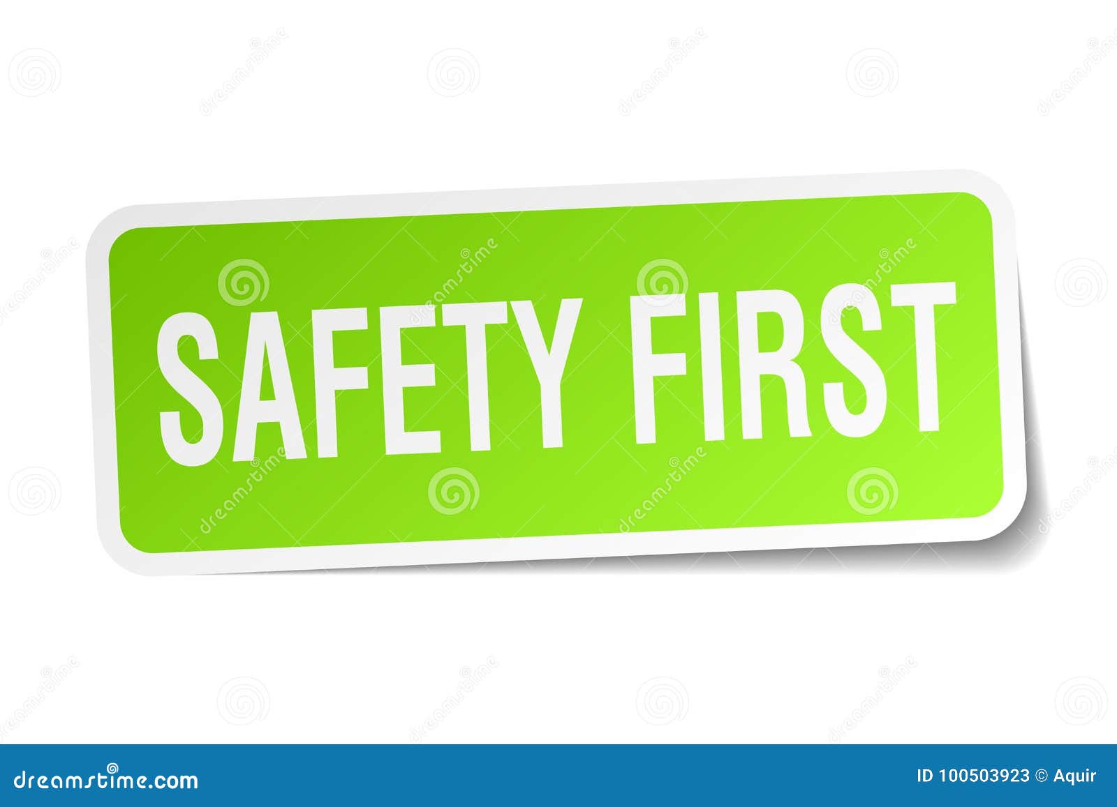 Safety first sticker stock vector. Illustration of sticker - 100503923