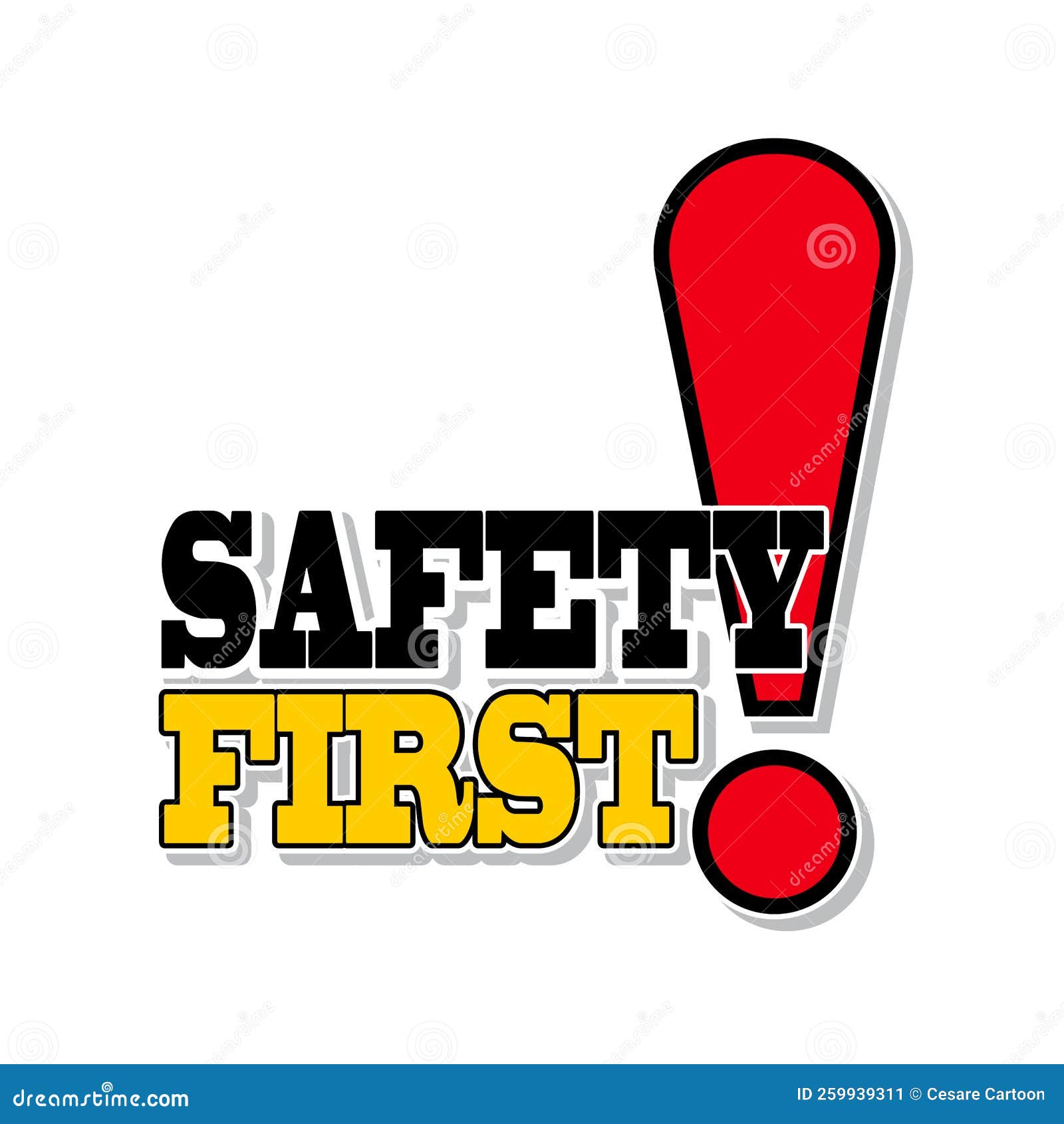 Safety First Sticker Template Stock Vector - Illustration of resources ...