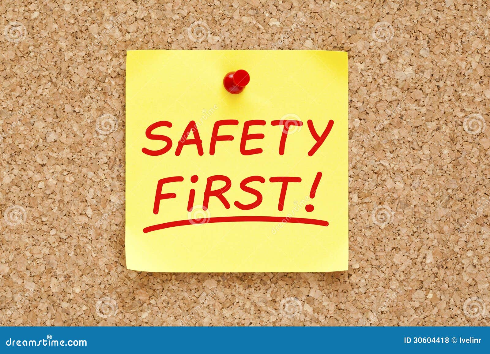 Safety First Sticky Note stock photo. Image of conceptual - 30604418
