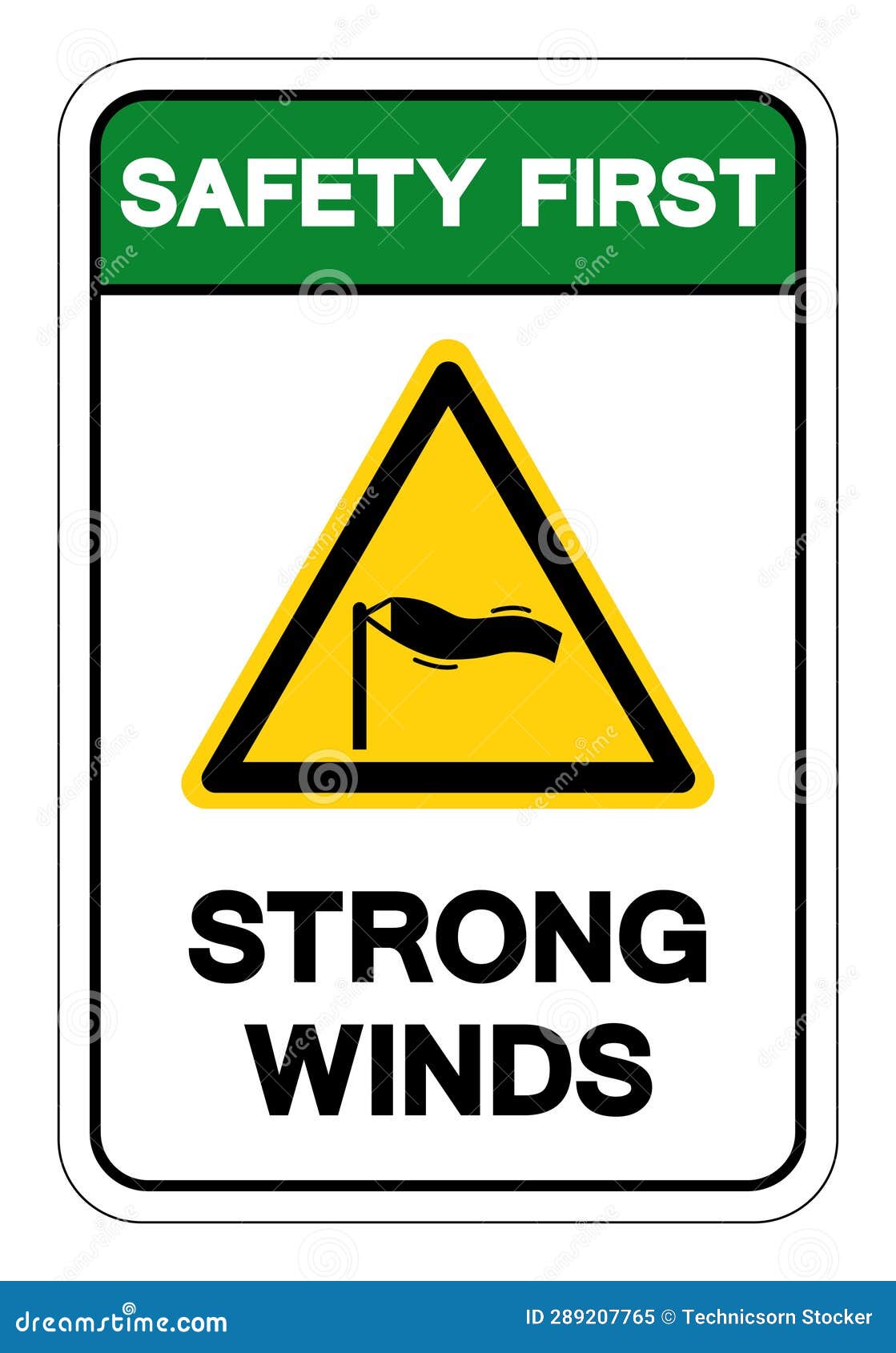 Safety First Strong Winds Symbol Sign, Vector Illustration, Isolate on ...