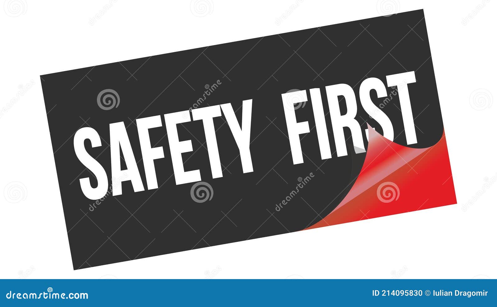 SAFETY FIRST Text on Black Red Sticker Stamp Stock Illustration ...