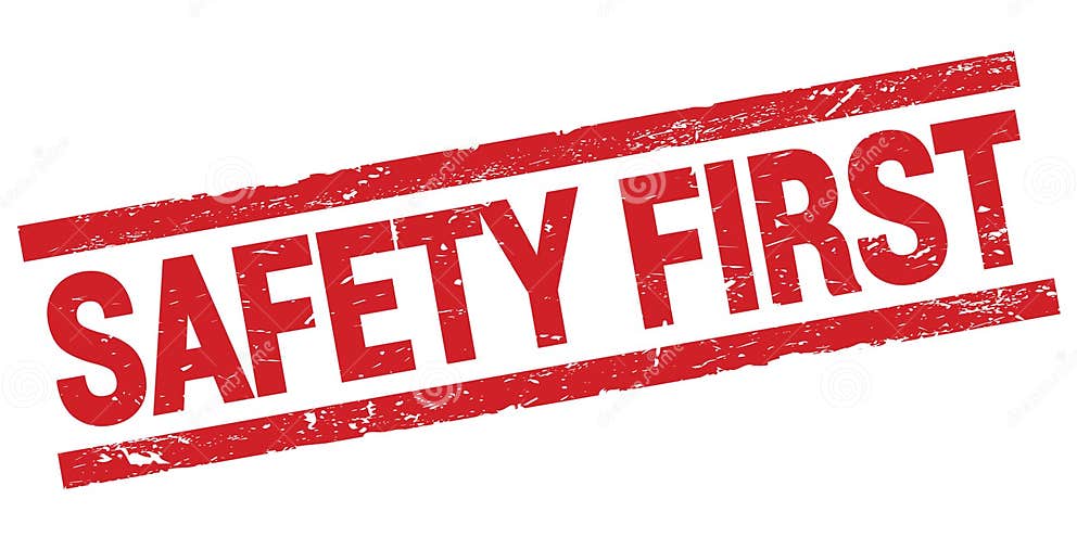 SAFETY FIRST Text on Red Rectangle Stamp Sign Stock Illustration ...