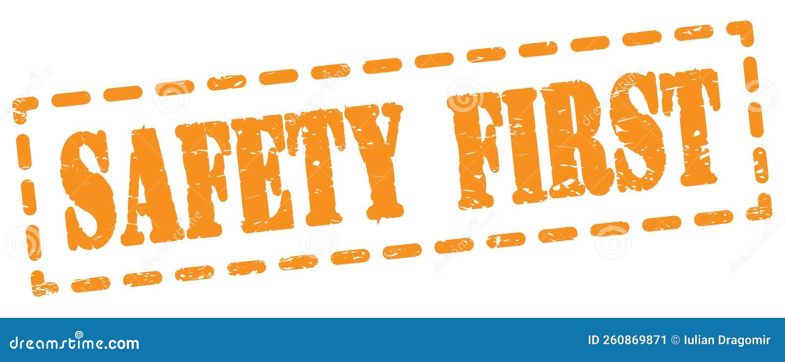 SAFETY FIRST Text Written on Orange Stamp Sign Stock Illustration ...