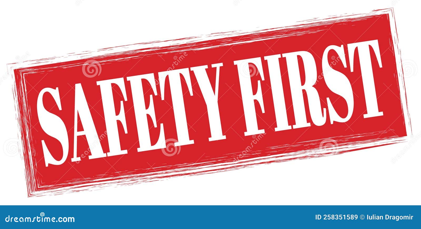 SAFETY FIRST Text Written on Red Stamp Sign Stock Illustration ...
