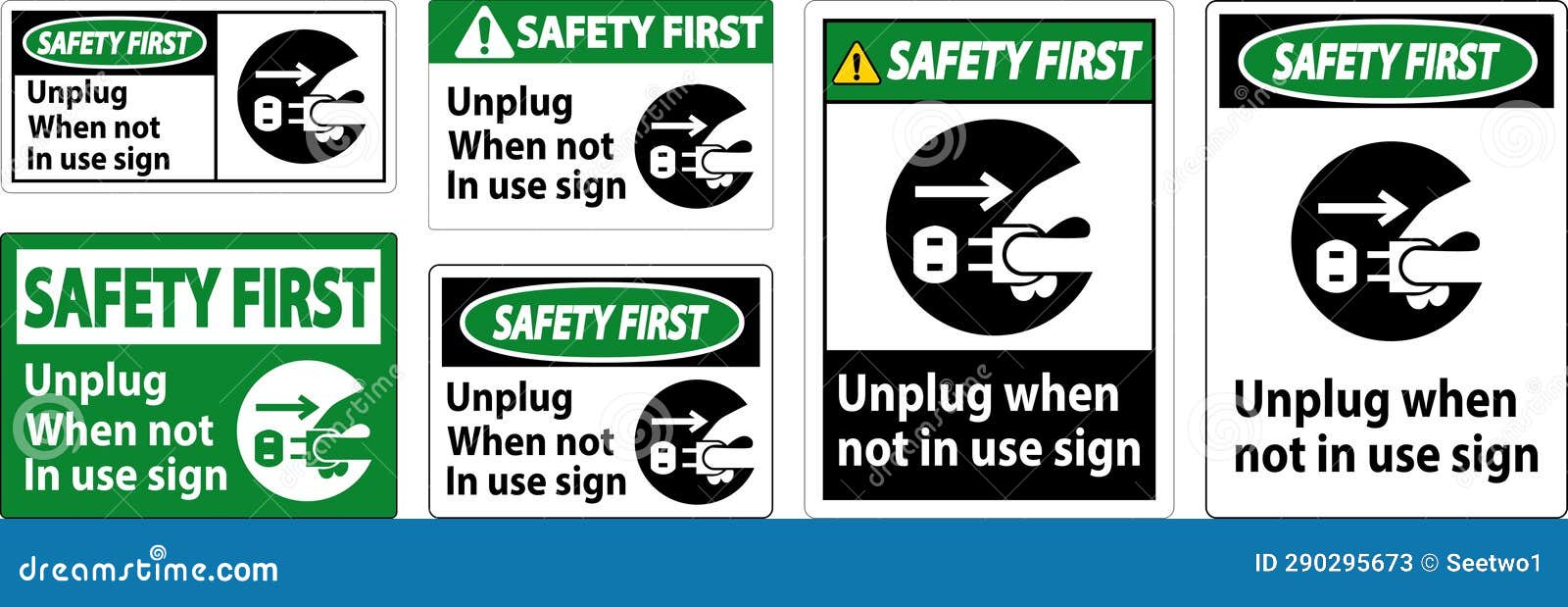 Safety First Unplug when Not in Use Symbol Sign Stock Vector ...