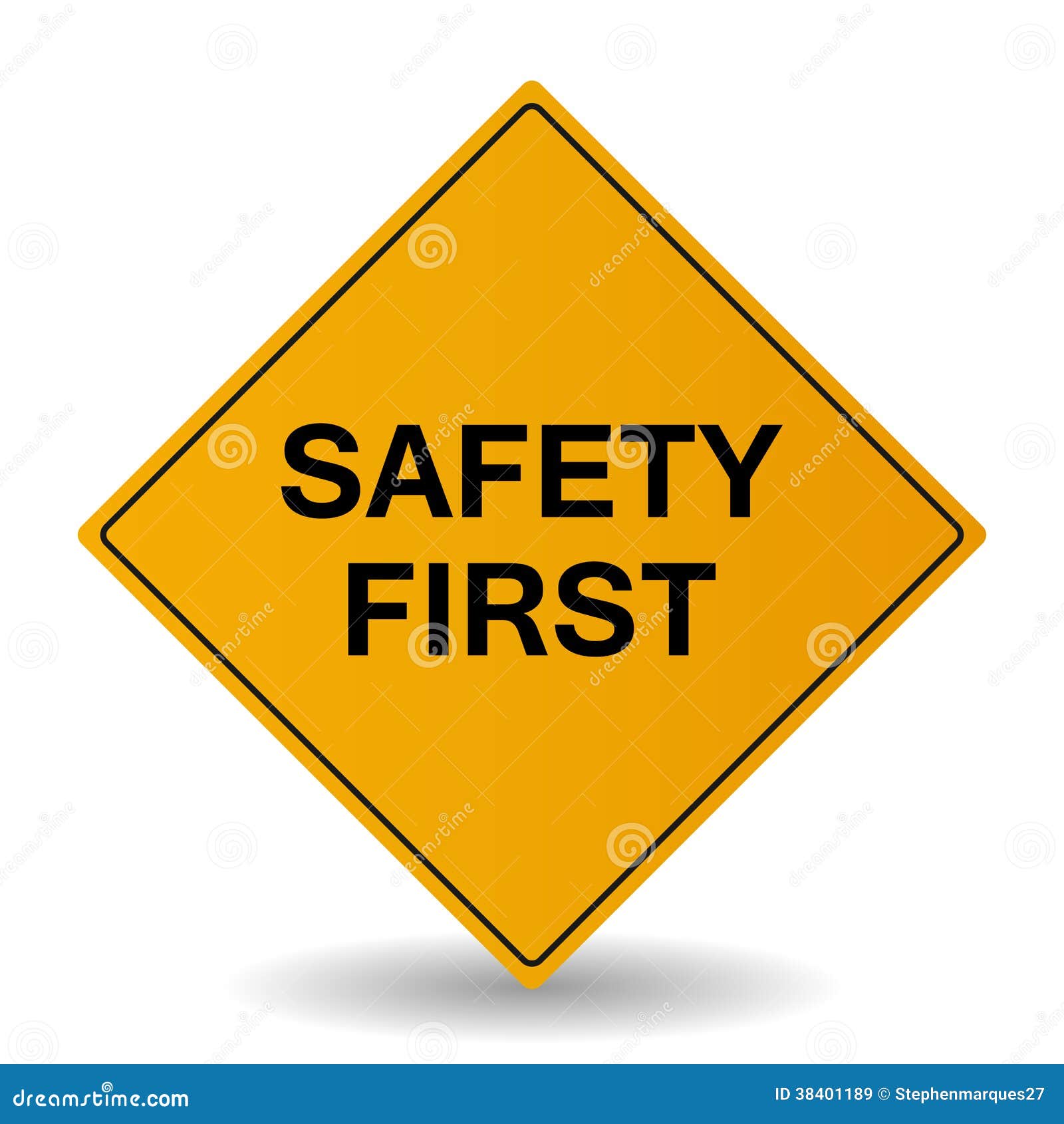 Safety First Vector Sign stock vector. Illustration of label - 38401189