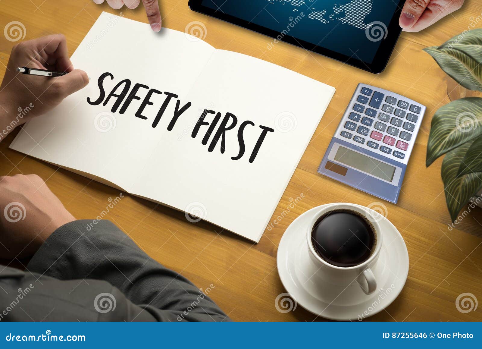 Safety First Warning Concect Protect Attention Careful Security Stock ...