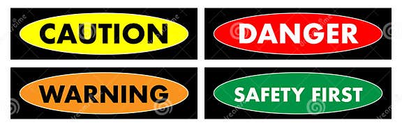 Safety First, Warning, Danger Caution Frame Set Stock Vector ...