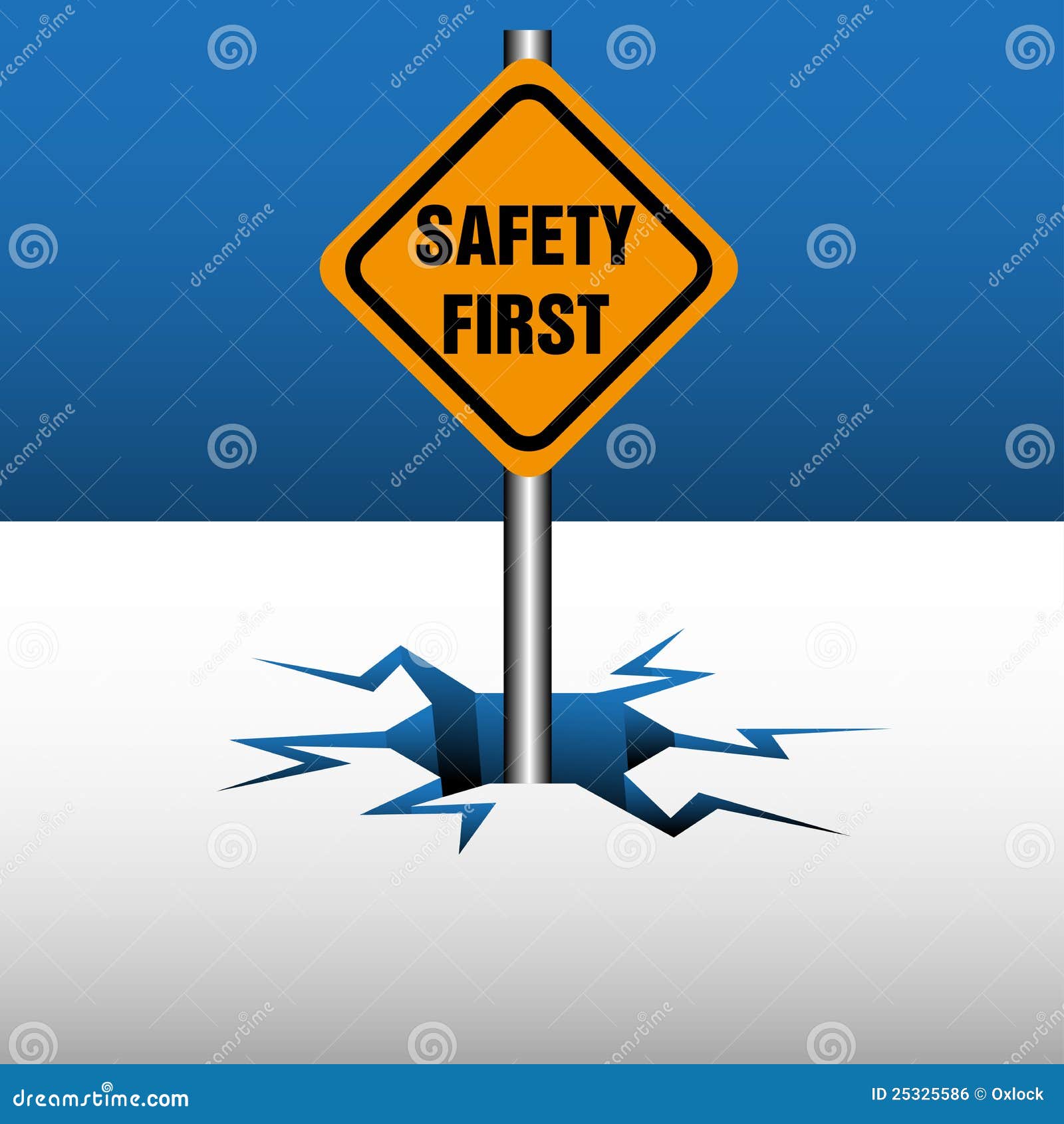 Safety first warning plate stock vector. Illustration of help - 25325586