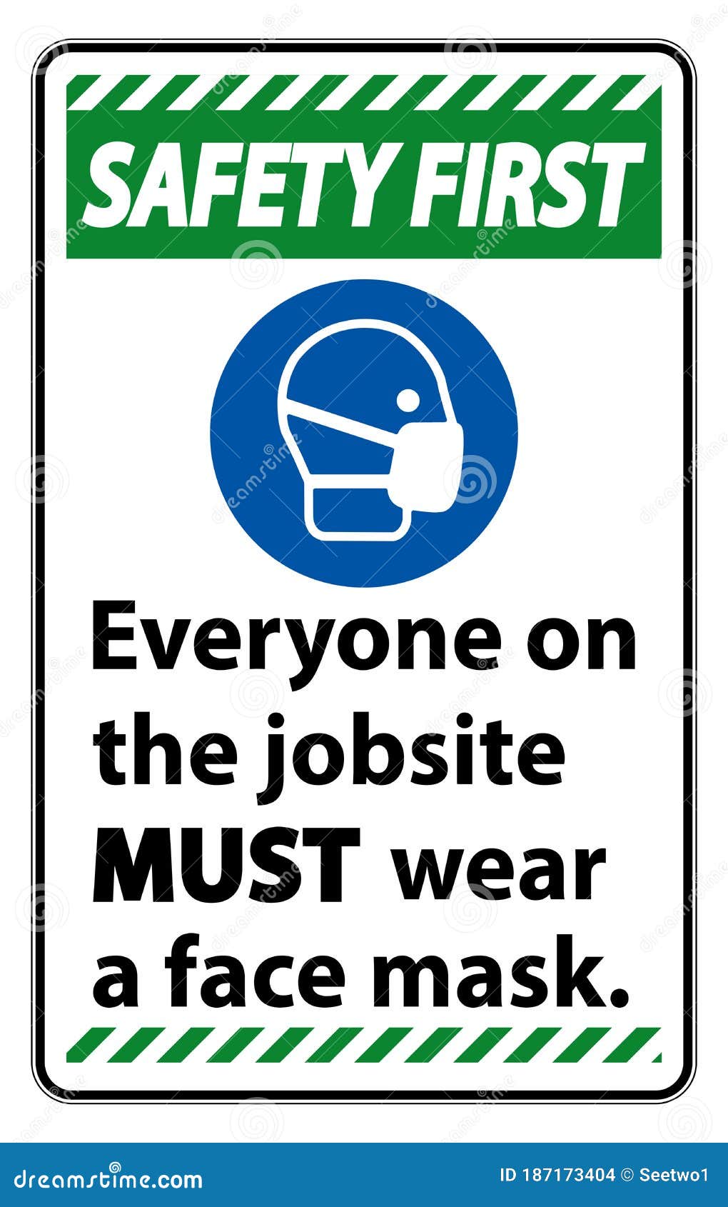 Safety First Wear a Face Mask Sign Isolate on White Background Stock ...