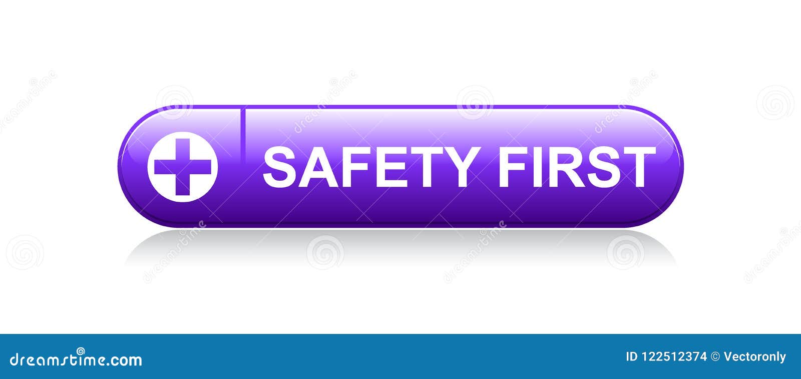 Safety first button stock illustration. Illustration of button - 122512374